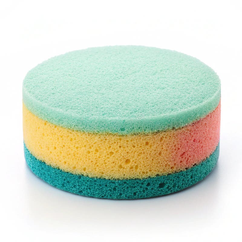 Modern Round Dishwashing Sponge Stock Illustration - Illustration of ...