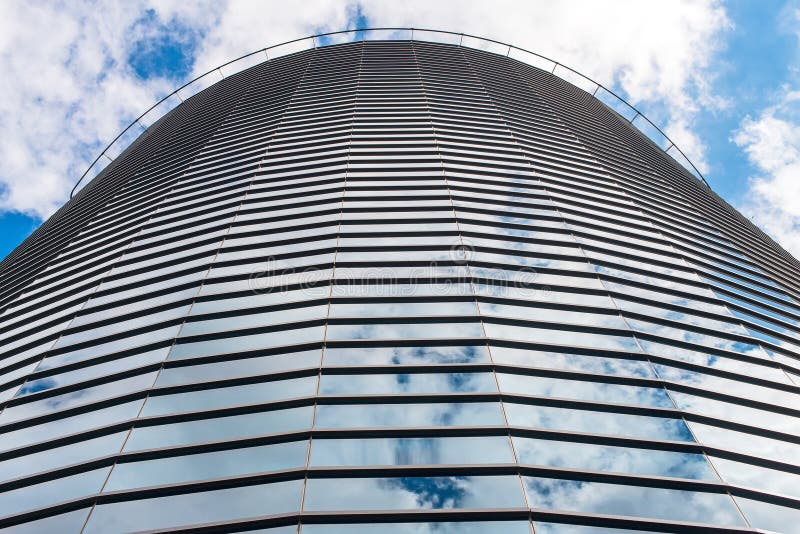 Modern Round Glass Building. Stock Image - Image of construction ...