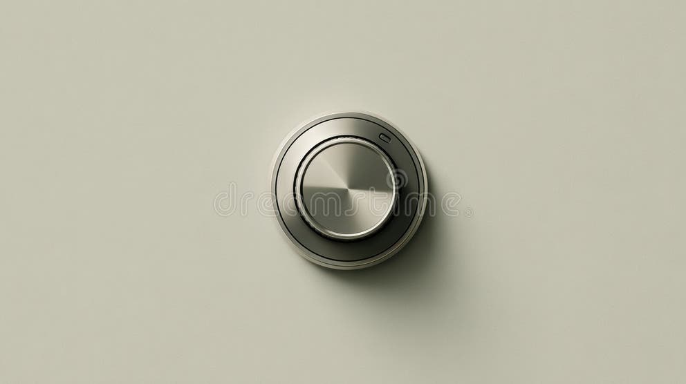 Modern Round Metallic Dial Control on a Smooth Wall Surface for ...