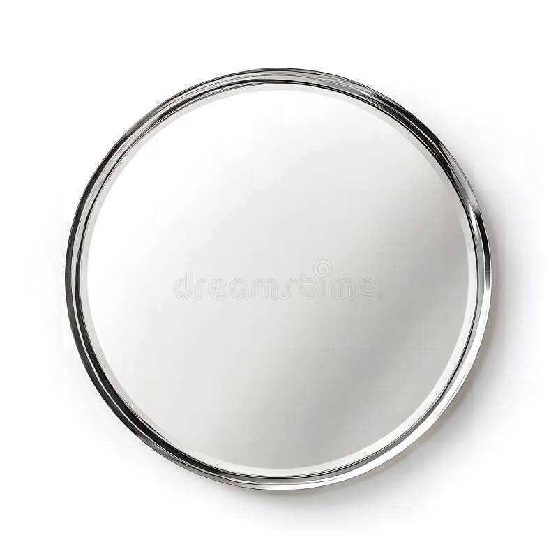 Modern Round Mirror Reflection Silver Frame Home Decor Elegant Design ...