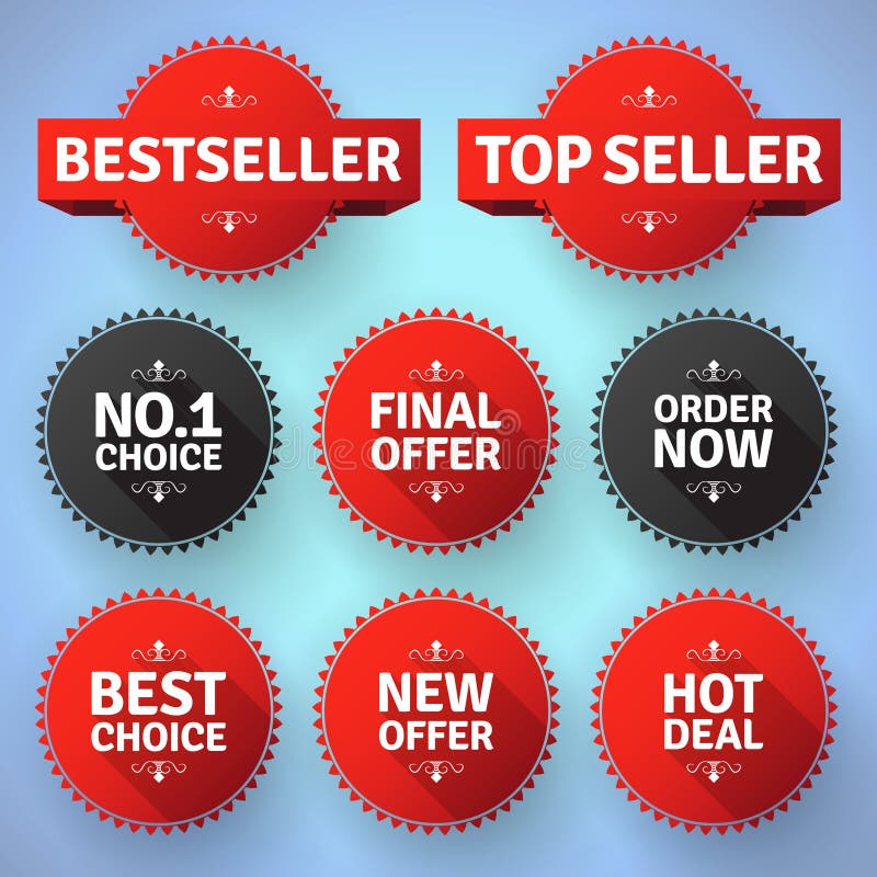Modern Round Promotion Badges Stock Vector - Illustration of collection ...