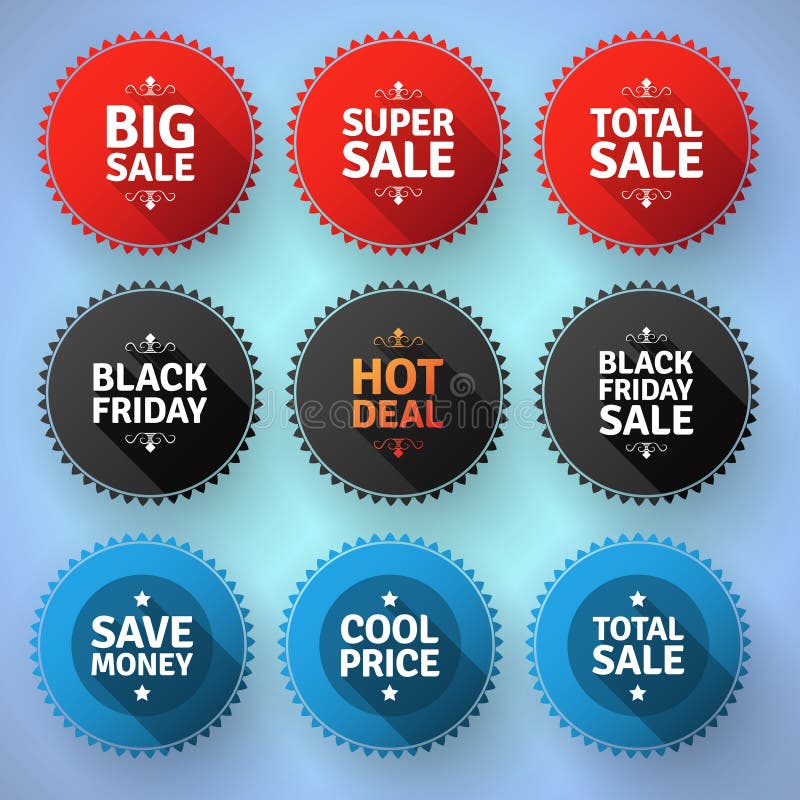 Sale promotion elements stock vector. Illustration of color - 36349598