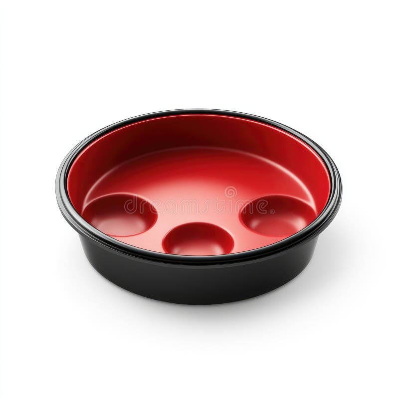 Red and Black Japanese Style Divided Dish for Serving Food Stock ...
