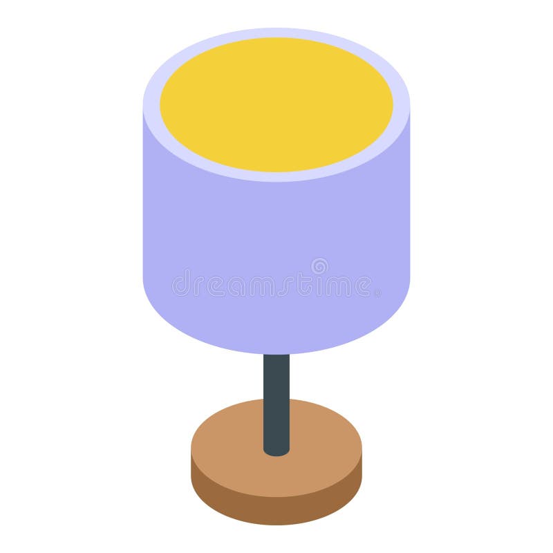 Modern Round Shaped Lamp Standing on Wooden Base Stock Vector ...