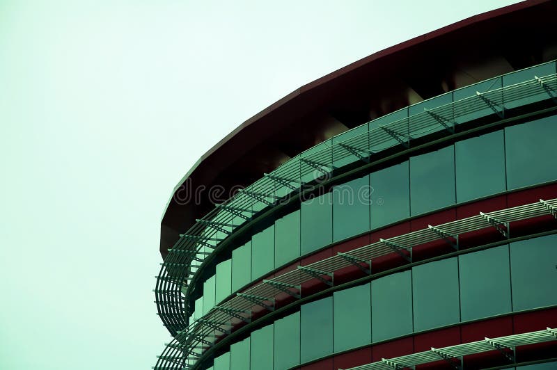 Modern Round Steel Building Stock Photo - Image of green, industries ...