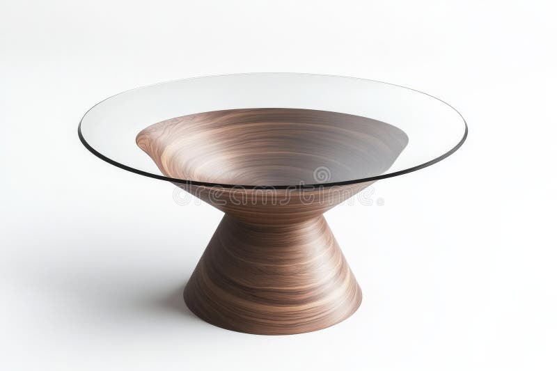 A Modern Round Table is Depicted in Isolation on a White Background ...