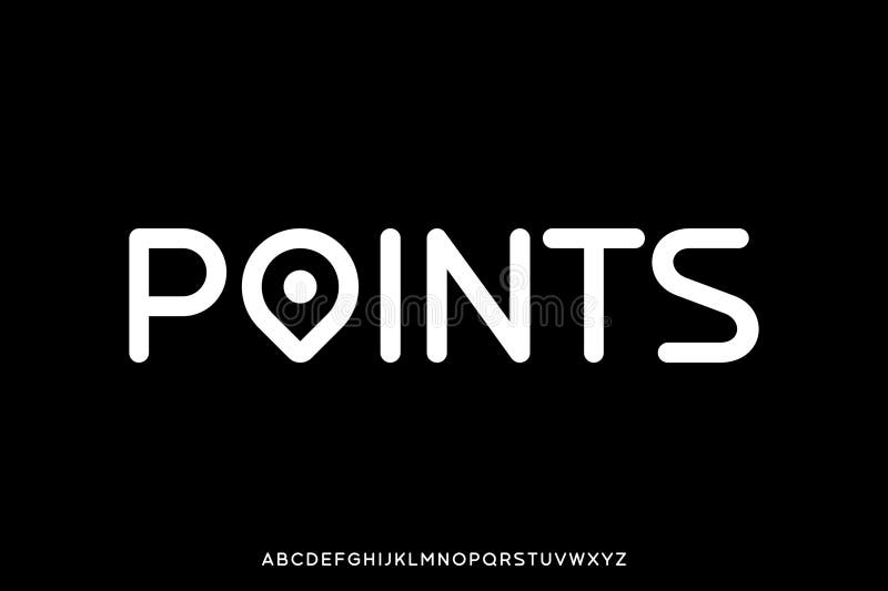 Modern Rounded Sans Serif Alphabet Display Font Vector. Points Typeface ...