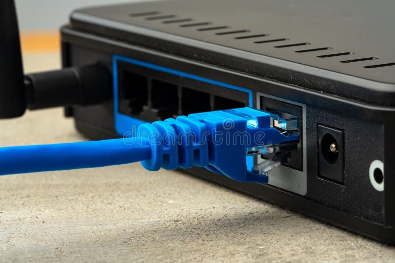 Modern Router and Laptop on Wooden Table, Flat Lay Stock Image - Image ...