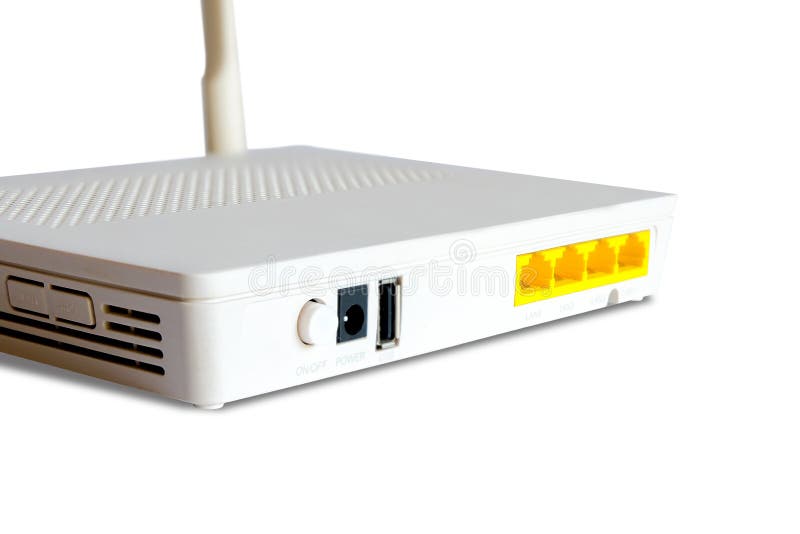 Modern Router and Laptop on Wooden Table, Flat Lay Stock Image - Image ...