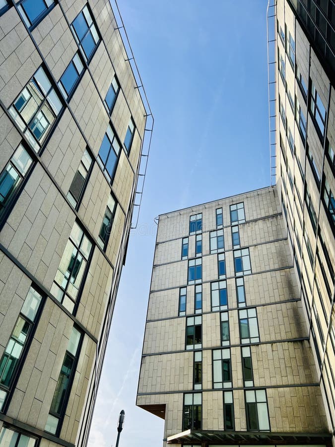 Modern Row of Houses of an Office Building Stock Photo - Image of ...