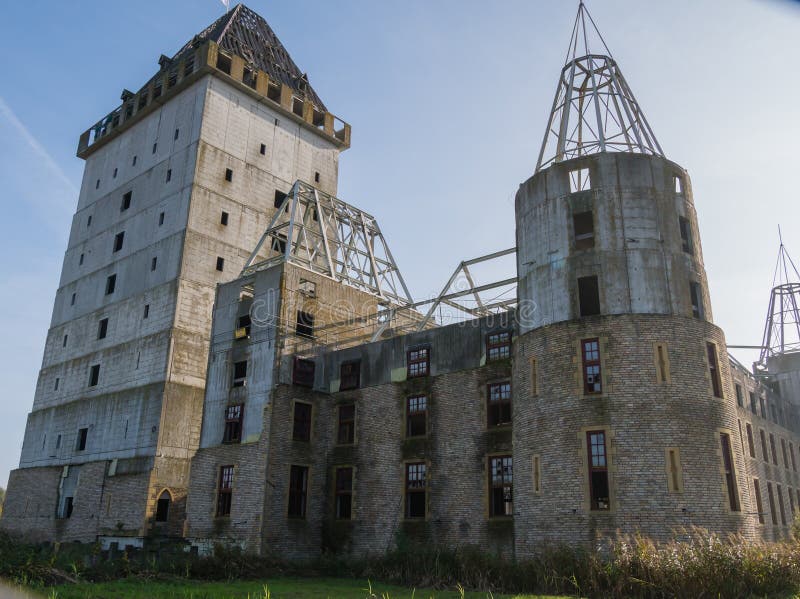 Modern Ruin of Castle Almere Stock Image - Image of amsterdam, windows ...