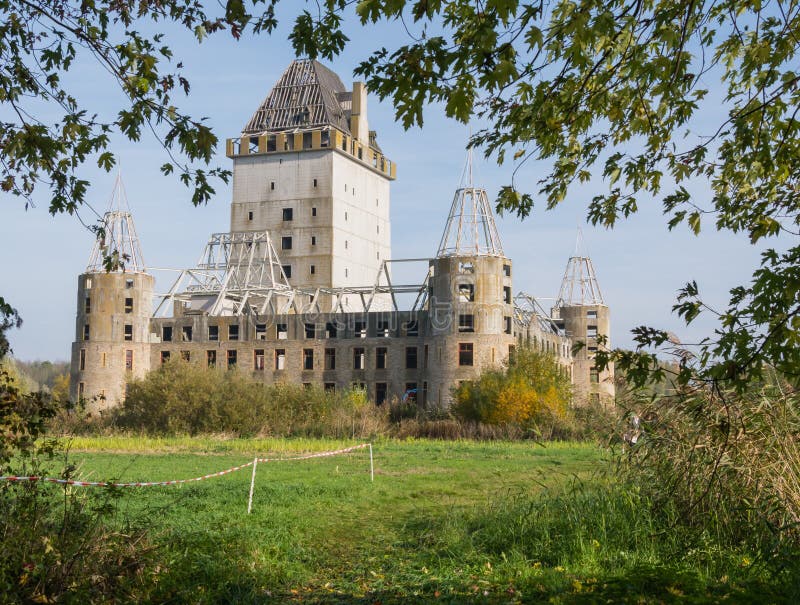 Modern Ruin Of Castle Almere Stock Image - Image of themepark, windows ...