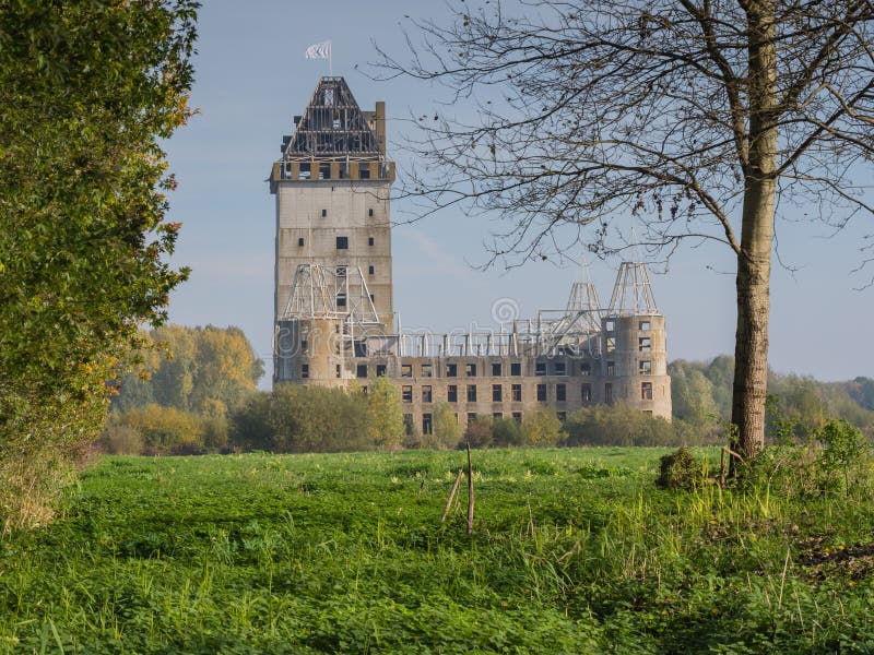 Modern Ruin of Castle Almere Stock Image - Image of windows, walls ...