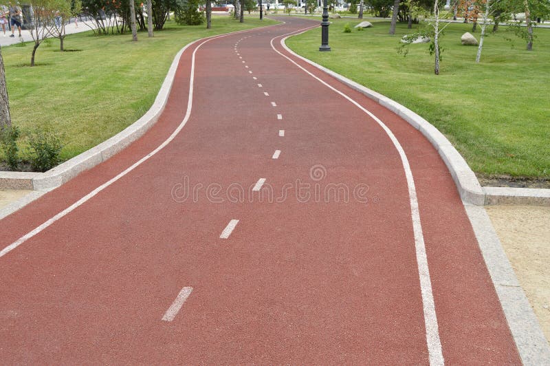 Modern Running Track in the Park, Place for Text Stock Image - Image of ...