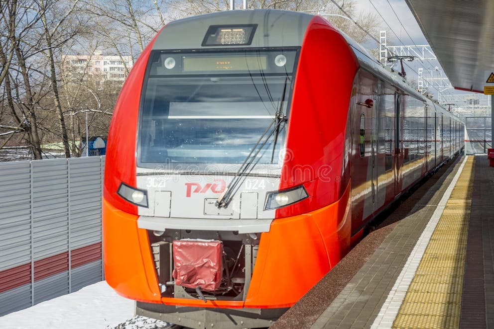 Modern Russian Railways Stations and Passenger Trains Editorial ...
