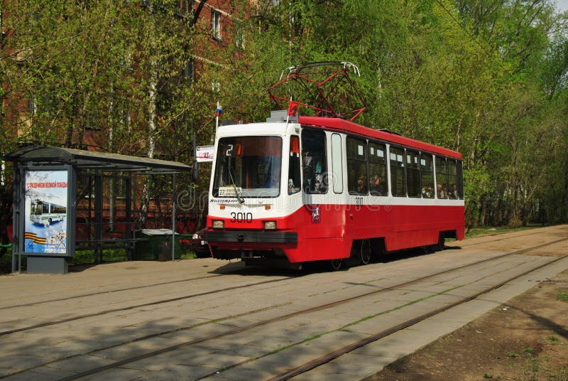 Modern Russian tram editorial stock image. Image of public - 27500709