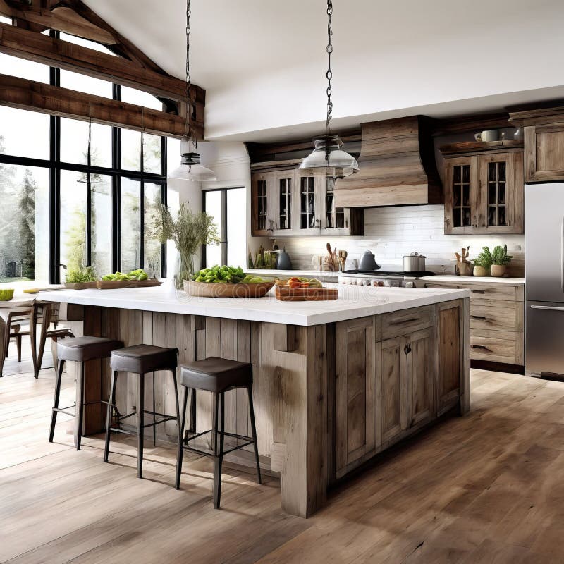 Modern Rustic Kitchen Clean Lines and Modern Finishes Mixed Wth Stock ...
