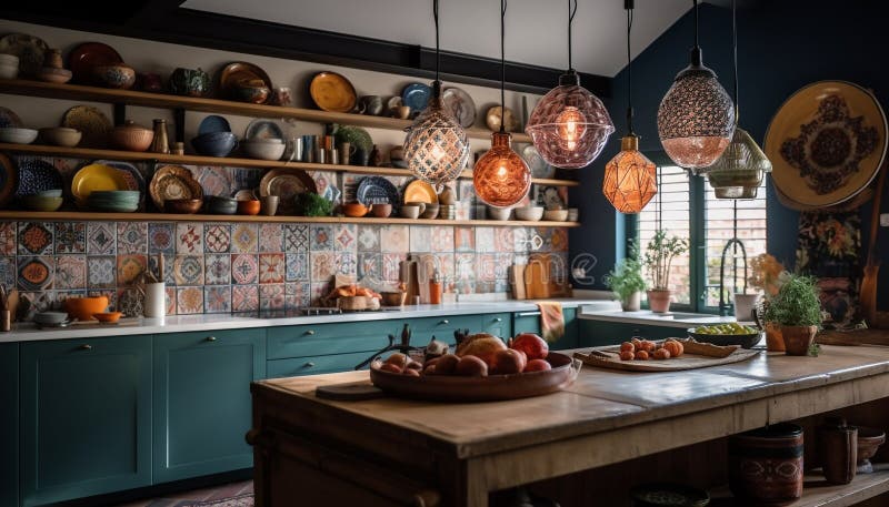 Modern Rustic Kitchen Design with Fresh Healthy Homemade Food Decor ...