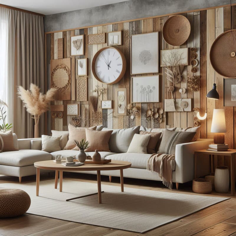 Modern Rustic Living Room with a Mix of Modern and Rustic Eleen Stock ...