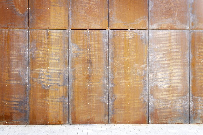 Modern rusty metal wall stock image. Image of contemporary - 246091137
