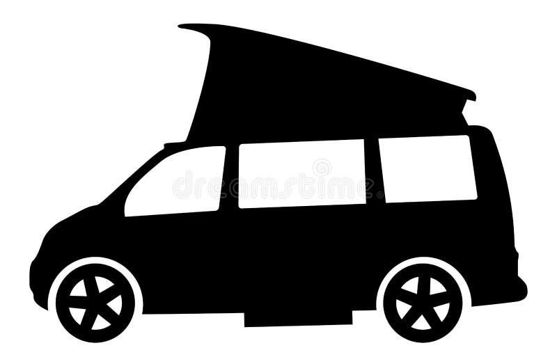 Modern RV Camper Van Silhouette Stock Vector - Illustration of design ...