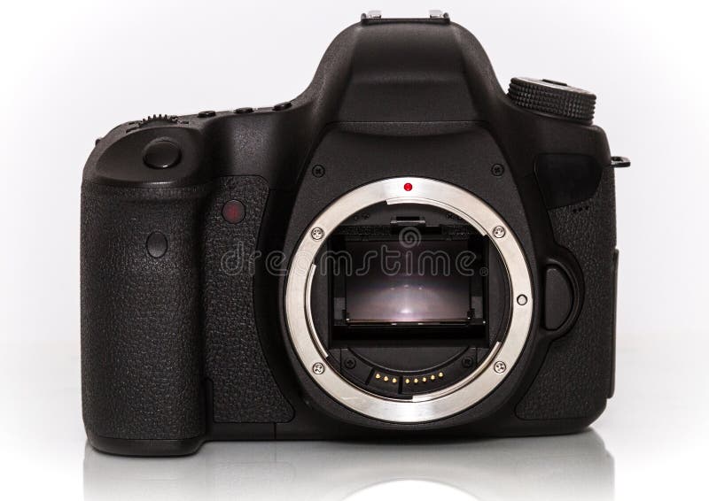 Modern S Digital Camera from Back, Isolated on Wh Stock Image - Image ...