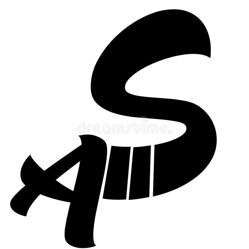 Modern a & S Monogram Silhouette Logo Design Stock Illustration ...