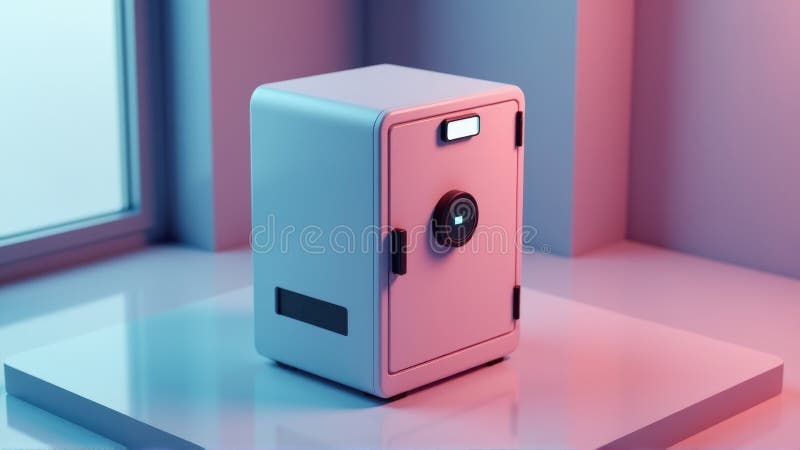 Modern Safe in Minimalist Setting Stock Illustration - Illustration of ...