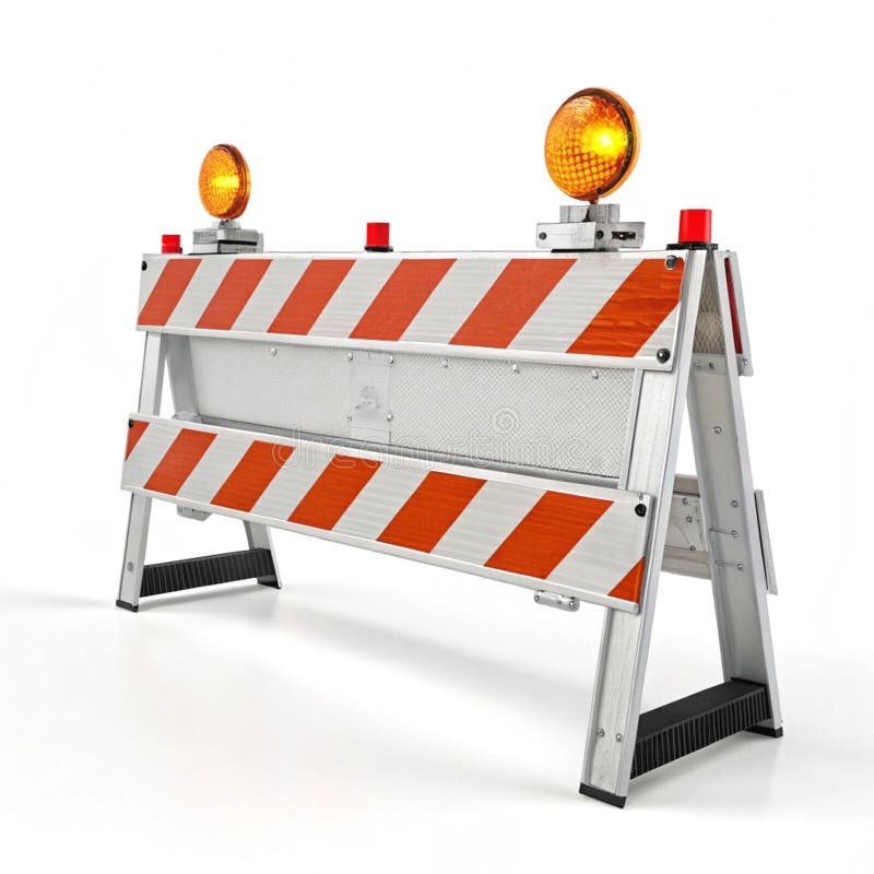Modern Safety Roadblock Isolated on Transparent Background Stock ...