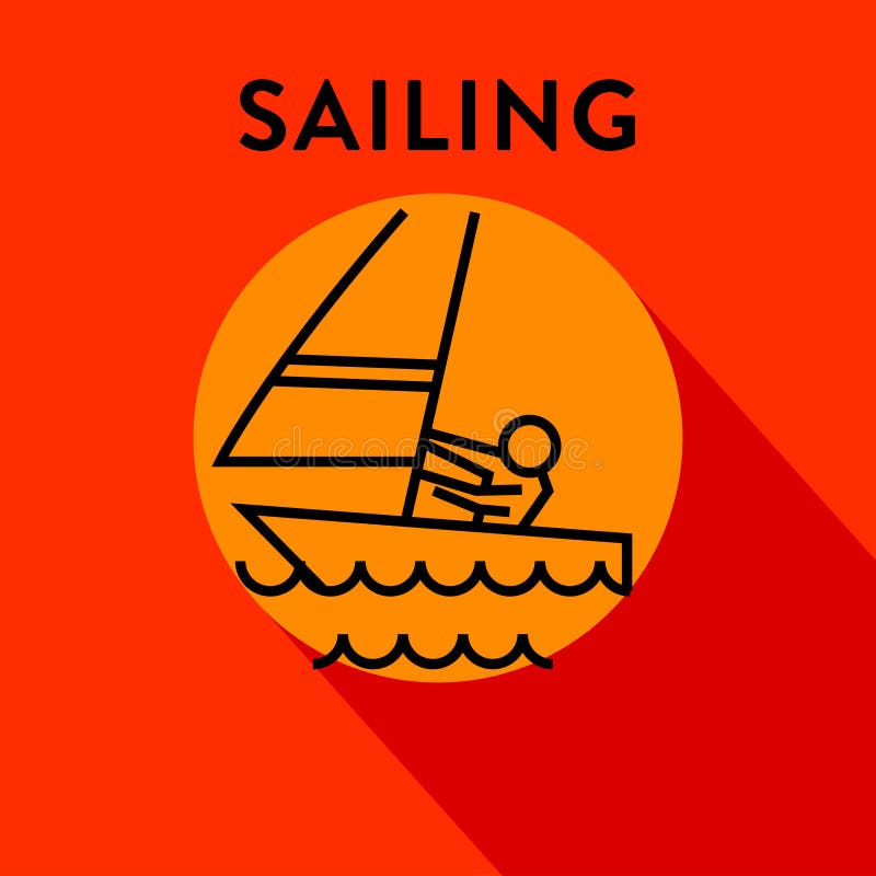 Modern Sailing Icon with Linear Vector Style Stock Vector ...