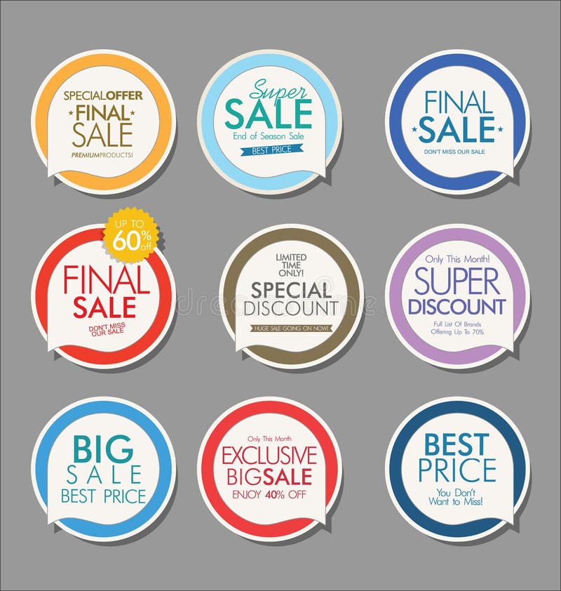 Modern Sale Stickers and Tags Collection Vector Illustration Stock ...