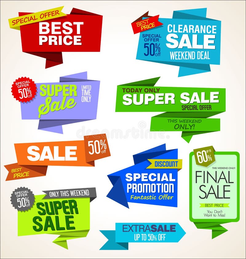 Modern Sale Stickers and Tags Collection Vector Illustration Stock ...