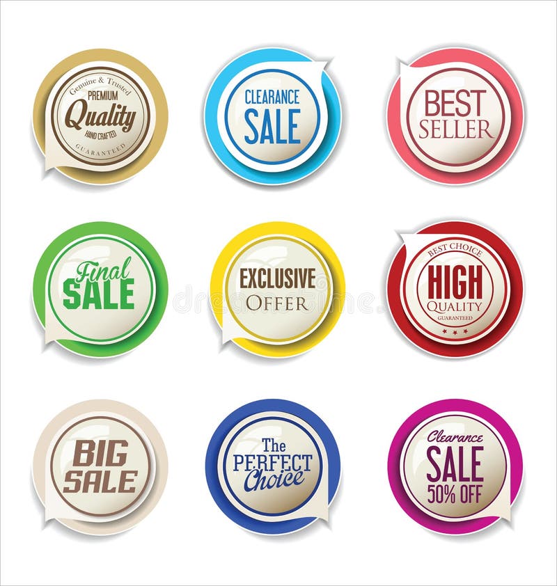 Modern Sale Stickers and Tags Collection Vector Illustration Stock ...