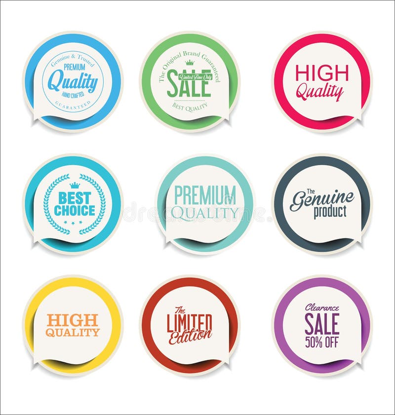 Modern Sale Sticker Collection Stock Illustration - Illustration of ...