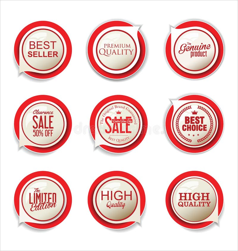 Modern Sale Sticker Collection Stock Vector - Illustration of ...