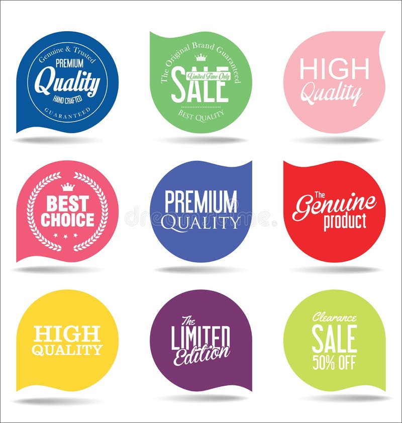 Modern Sale Sticker Collection Stock Vector - Illustration of business ...