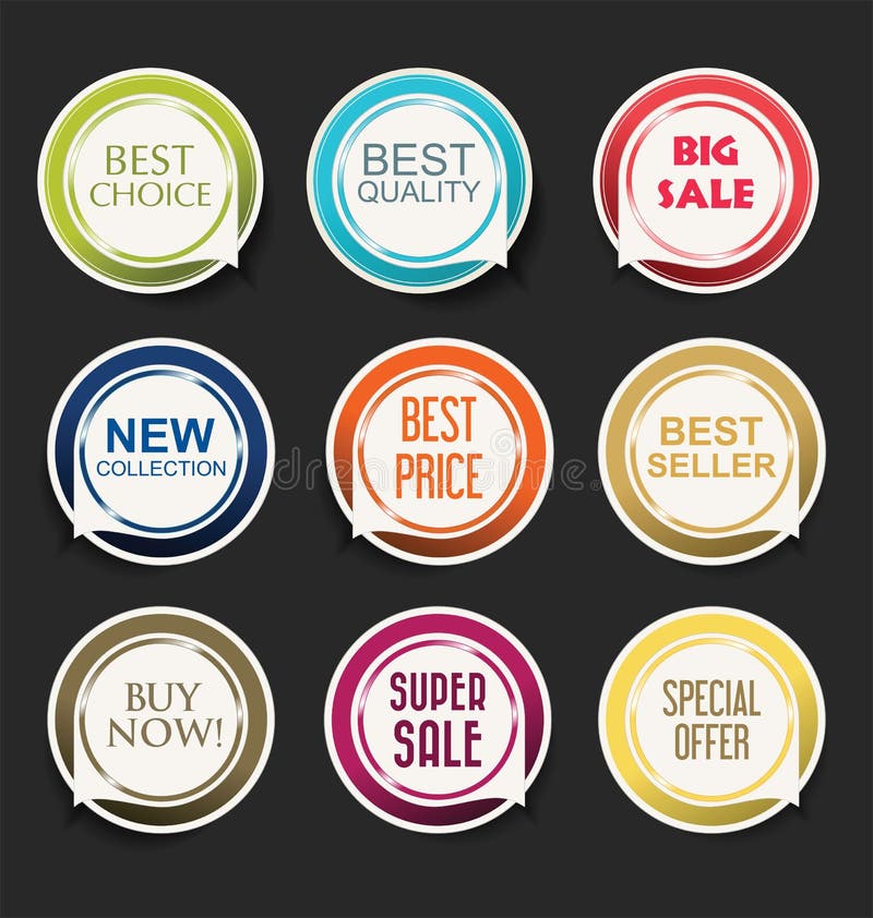 Modern Sale Sticker and Tag Colorful Collection Stock Illustration ...