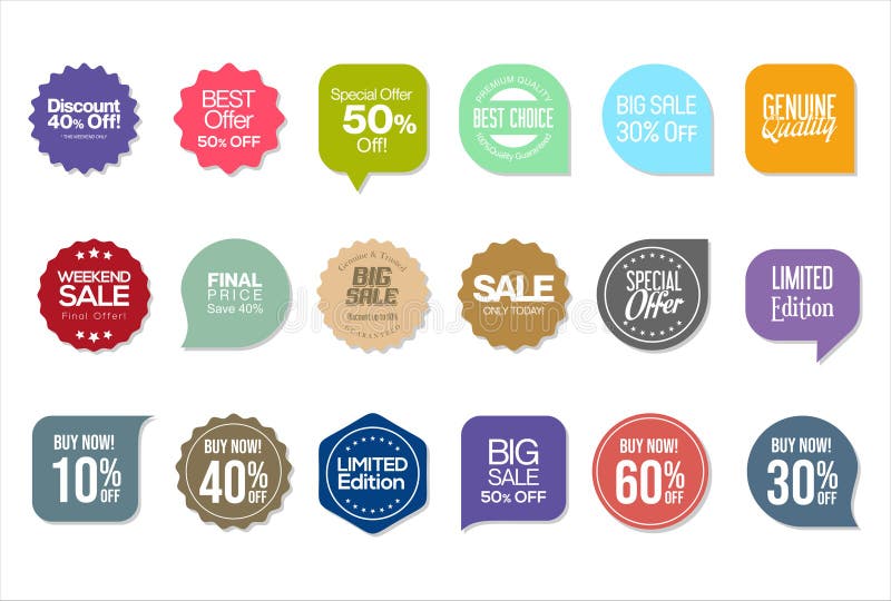Modern Sale Sticker and Tag Colorful Collection Stock Vector ...