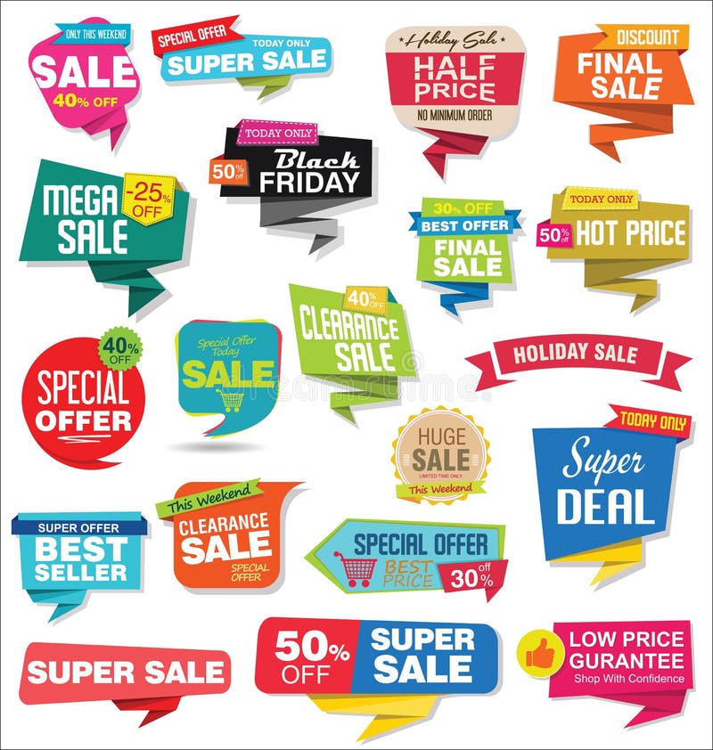 Modern Sale Stickers and Tags Blue Collection Stock Vector ...