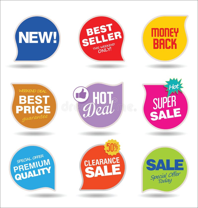 Modern Sale Stickers and Tags Blue Collection Stock Vector ...