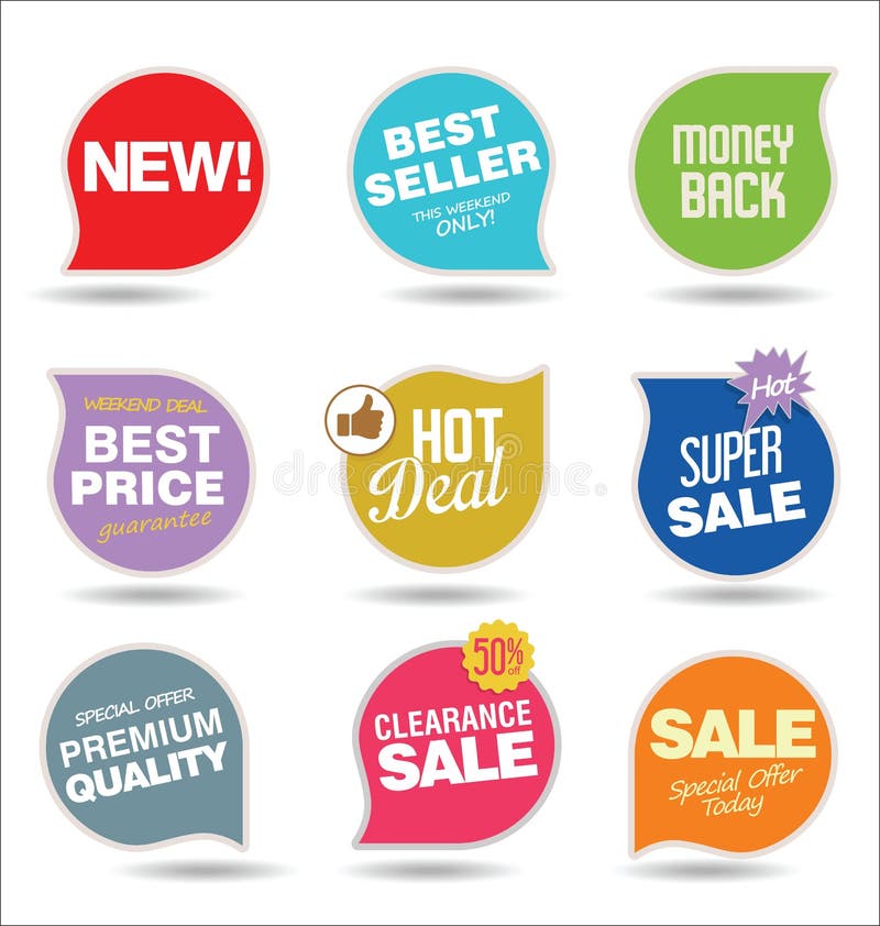 Modern Sale Stickers and Tags Blue Collection Stock Vector ...