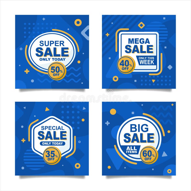 Modern Sales Banner Design Collection Stock Vector - Illustration of ...