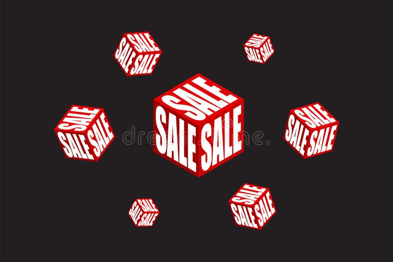 Modern Sales Icon Flat Cube Isometric. Sale Banner Design Template ...