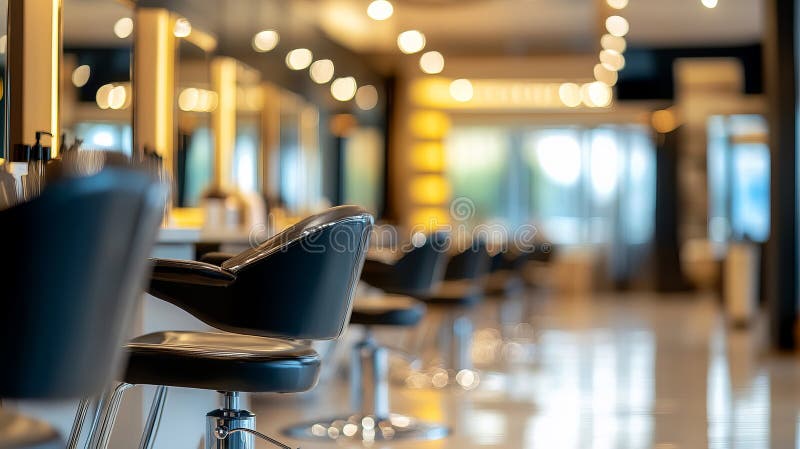 Modern Salon Interior with Elegant Styling Stations and Bright Lighting ...