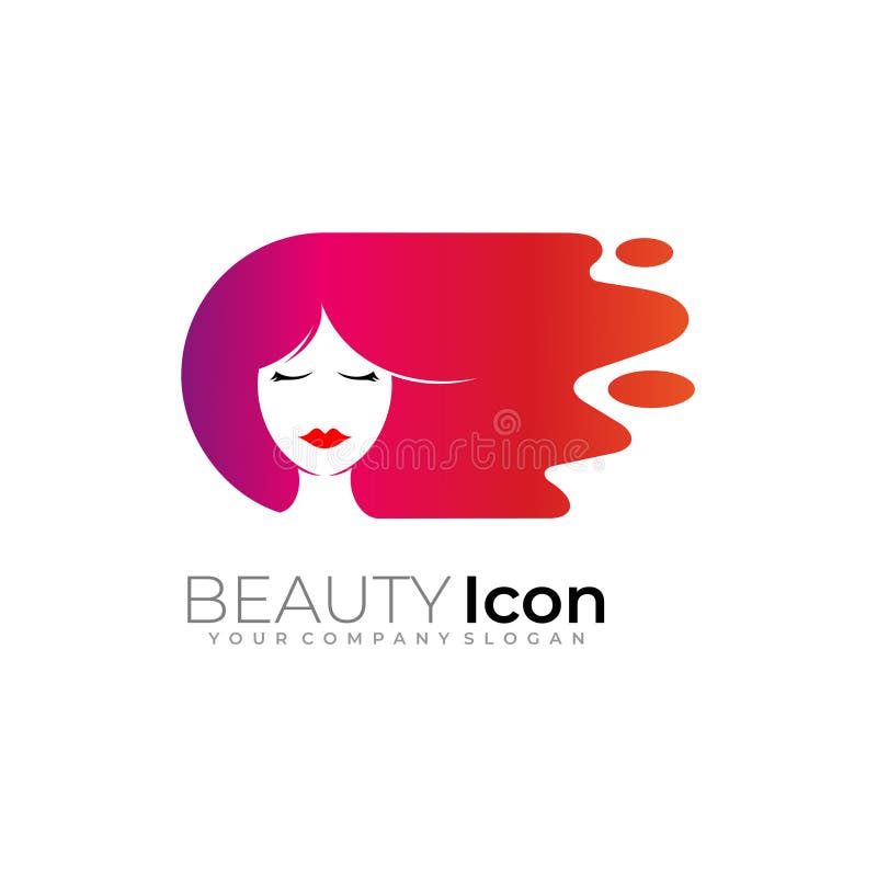 Modern Salon Logo and Simple Design, Colorful Style Stock Vector ...