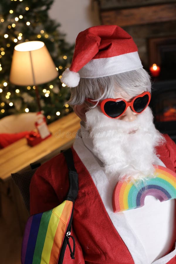 Modern Santa Claus Supporting Diversity Stock Photo - Image of noel ...