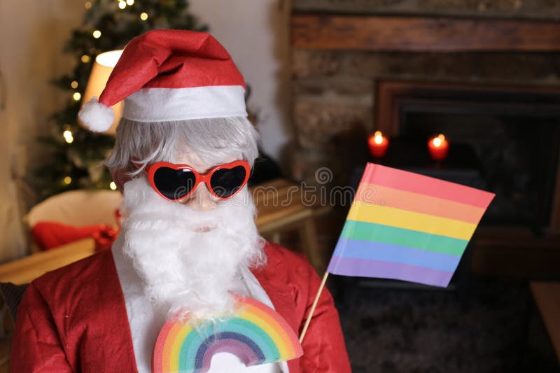 Modern Santa Claus Supporting Diversity Stock Photo - Image of activism ...