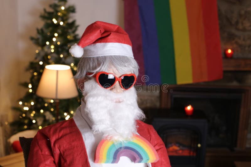 Modern Santa Claus Supporting Diversity Stock Image - Image of activist ...
