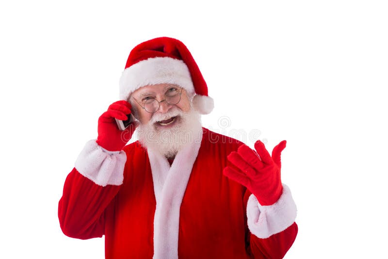 Modern Santa stock photo. Image of phone, male, mobile - 46422078