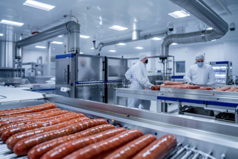 Modern Sausage Factory with High-tech Equipment Stock Image - Image of ...
